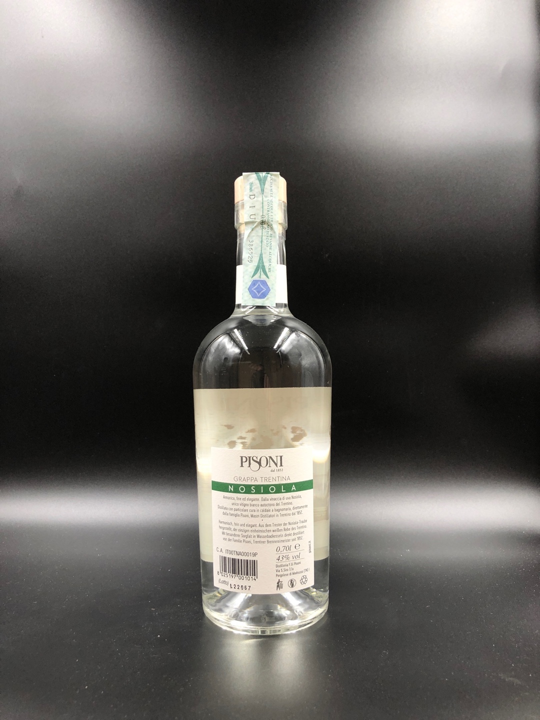 Grappa di Nosiola (con astuccio) - Pisoni - Botrytis Enoteca Ferrara